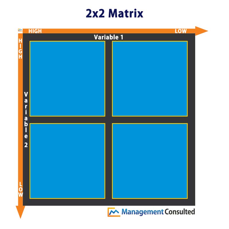 2x2 Matrix Opposing Characteristics Framework Management Consulted
